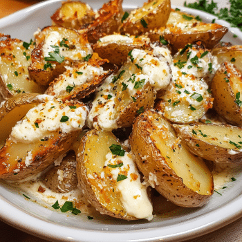 Roasted Potatoes in Melted Goat Cheese - Savorful Meals