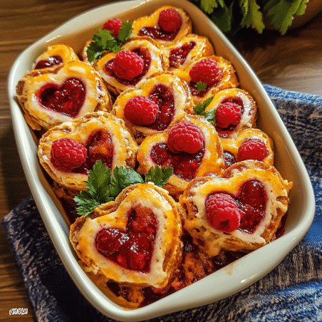Heart-Shaped Raspberry Rolls - Savorful Meals