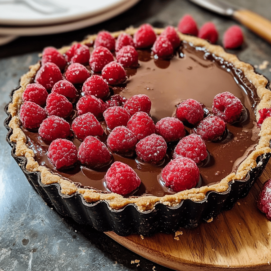 Raspberry Chocolate Ganache Tart - Savorful Meals